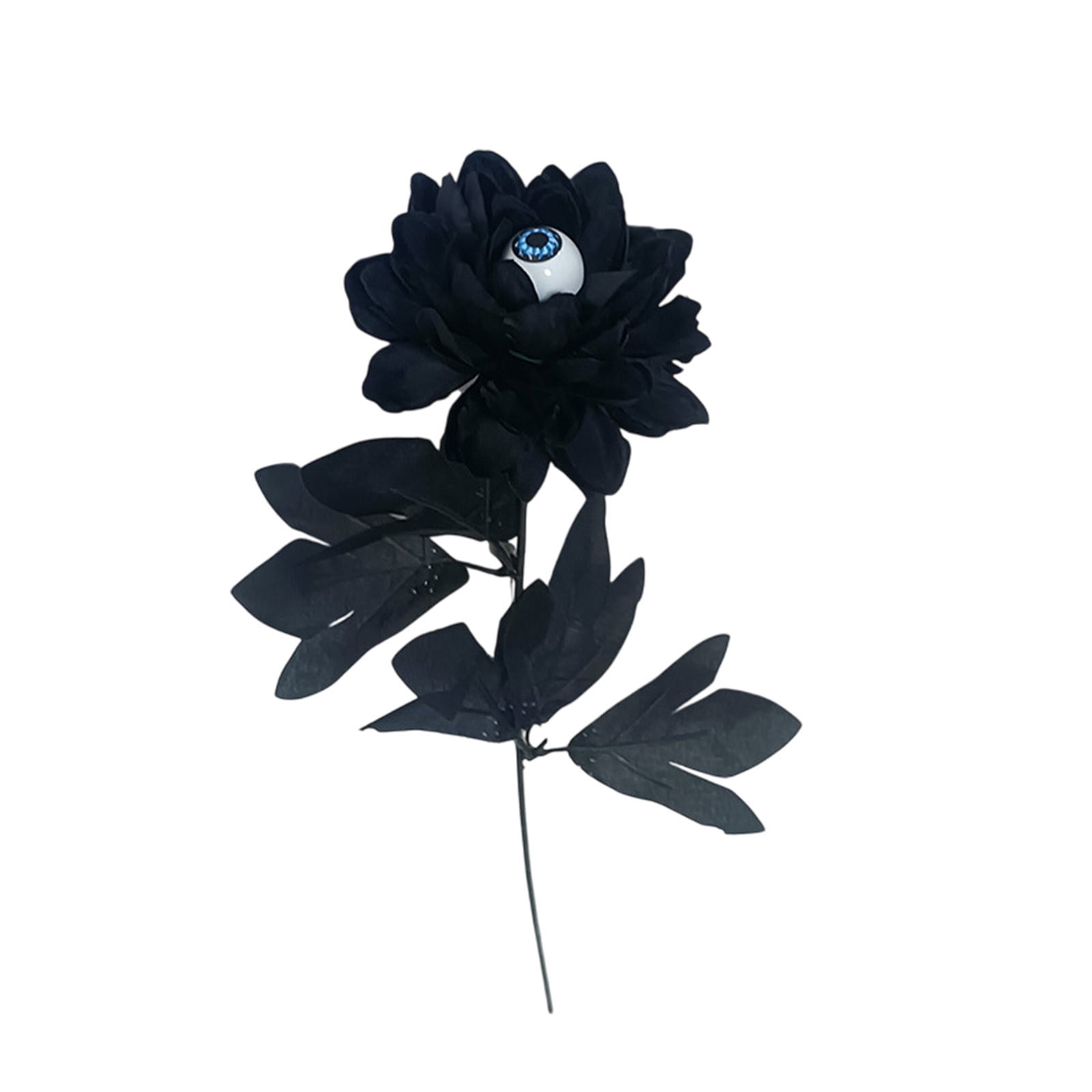 Gothic Eyeball Halloween Rose Decor - Black Artificial Floral ...