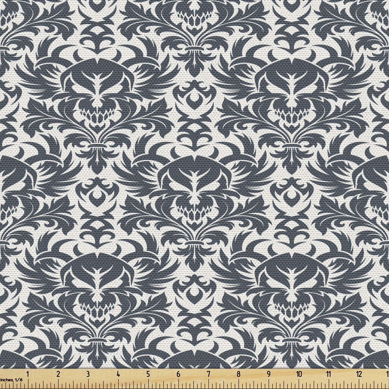 Ambesonne Gothic Fabric by the Yard Upholstery, Damask Inspired ...