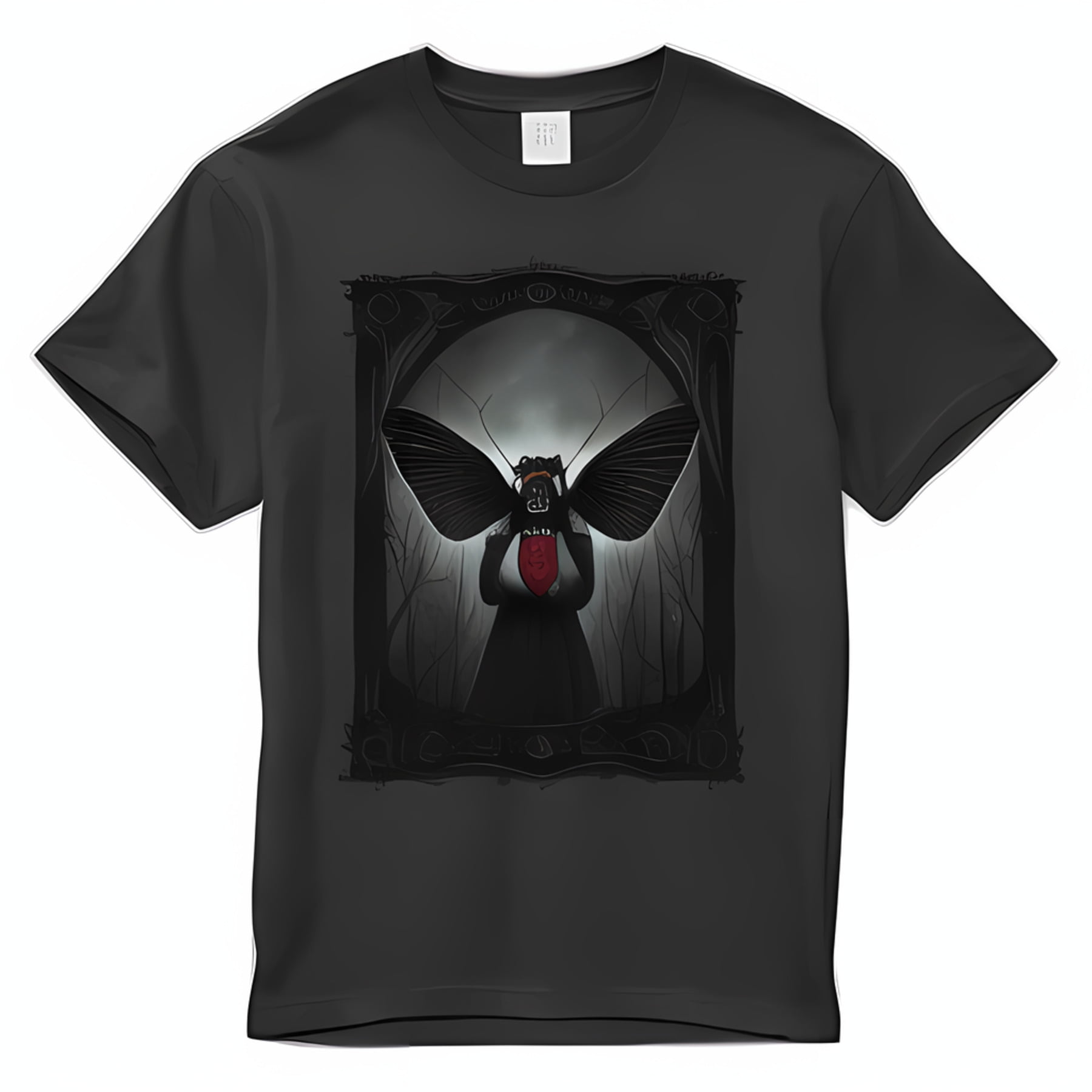 Gothic Fairy T-Shirt Design Symmetrical Composition Dark Forest ... Gothic Fairy T-Shirt Design Symmetrical Composition Dark Forest ...