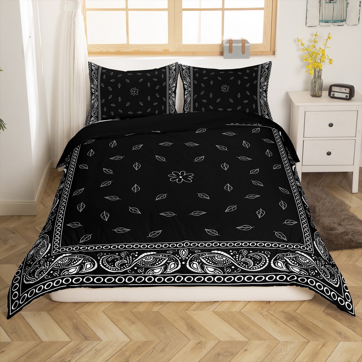 Gothic Floral Bedding Sets Twin Black Gothic Floral Duvet Cover Adults ...