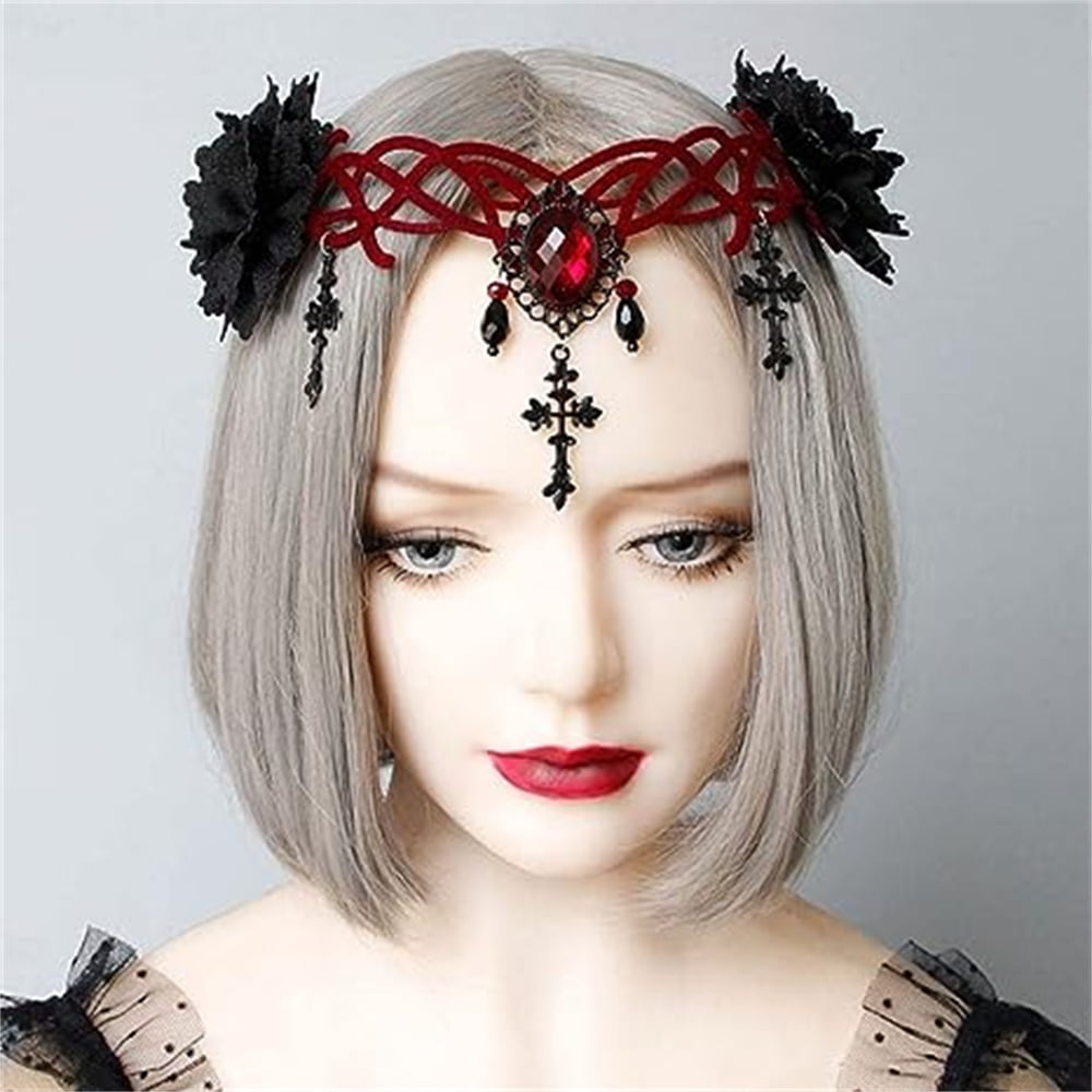 Gothic Black Crown Floral Headband for Women and Girls - Walmart.com