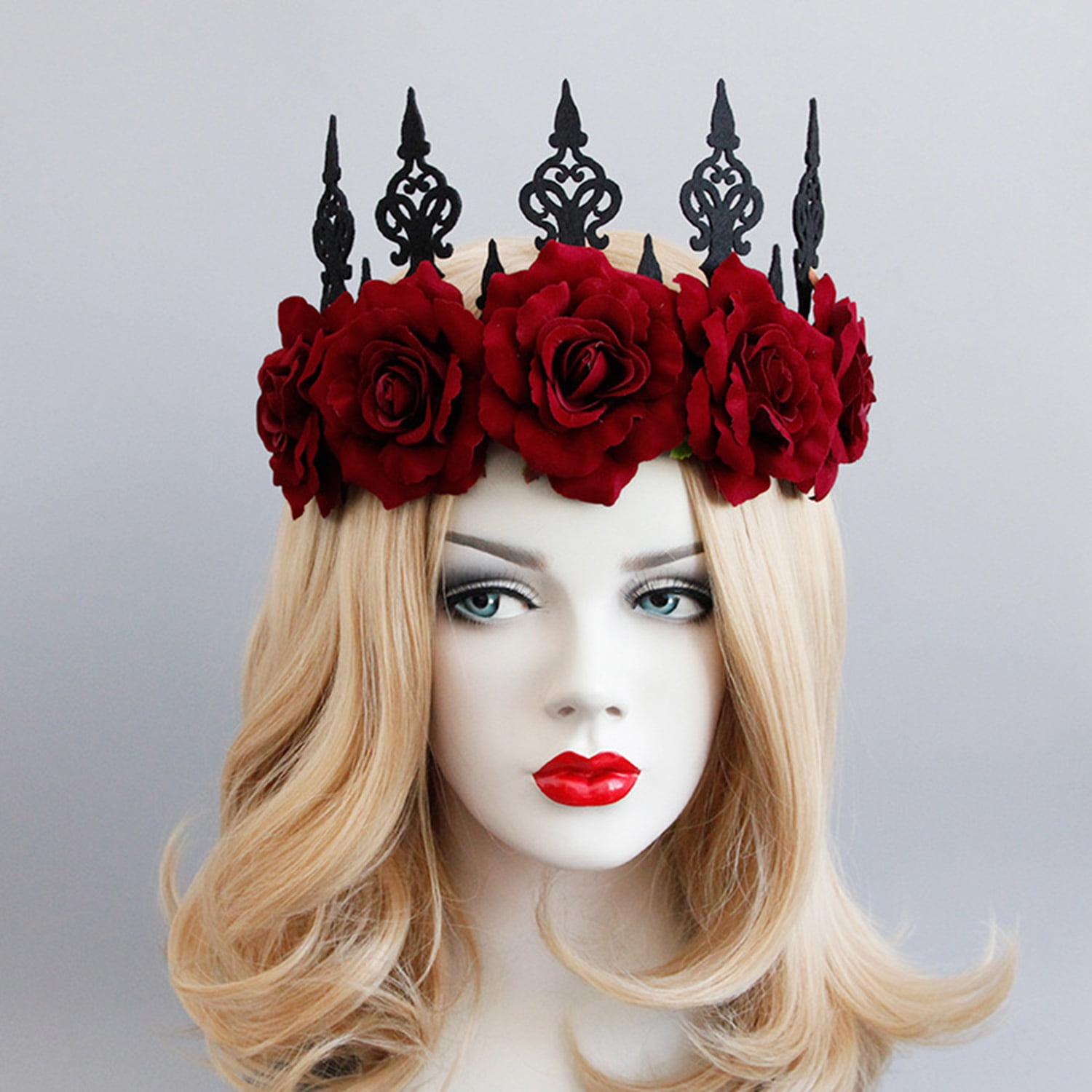 Gothic Black Crown Floral Headband for Women and Girls - Walmart.com