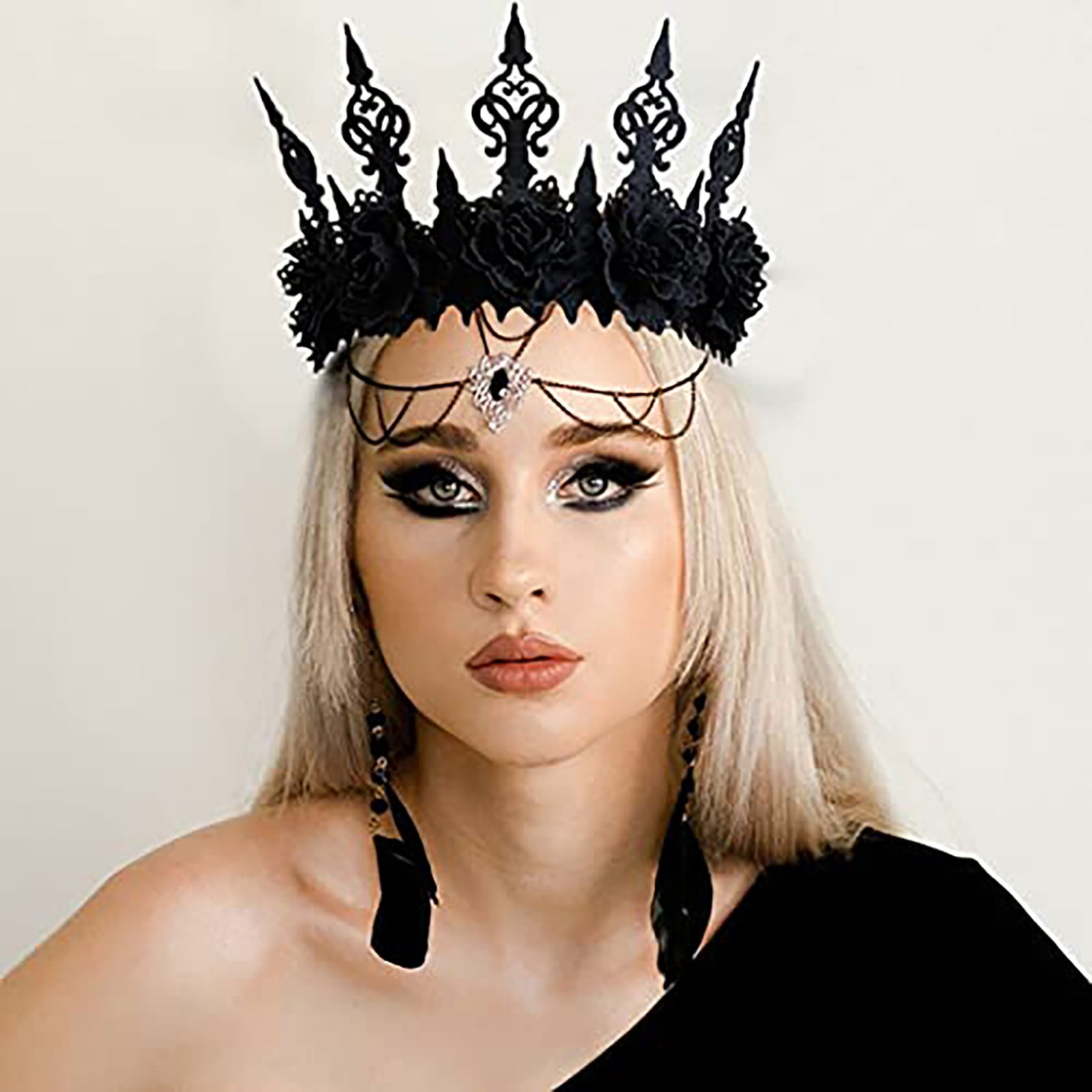 Gothic Floral Headpiece Vintage Headband Red Rose Flower Hair Bands ...