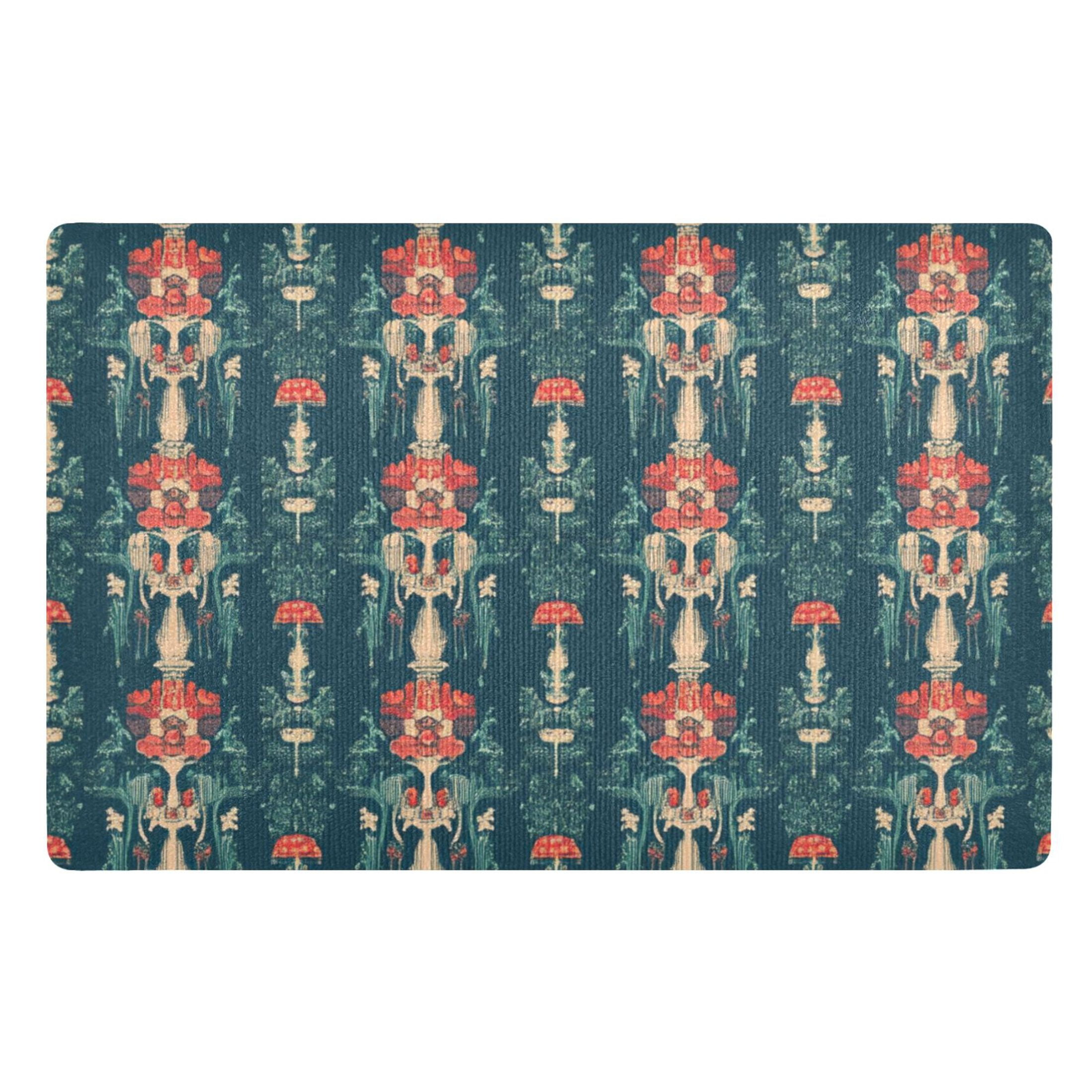 Gothic Flower Design Floor Door Mat Outdoor Indoor for Home Entrance ...