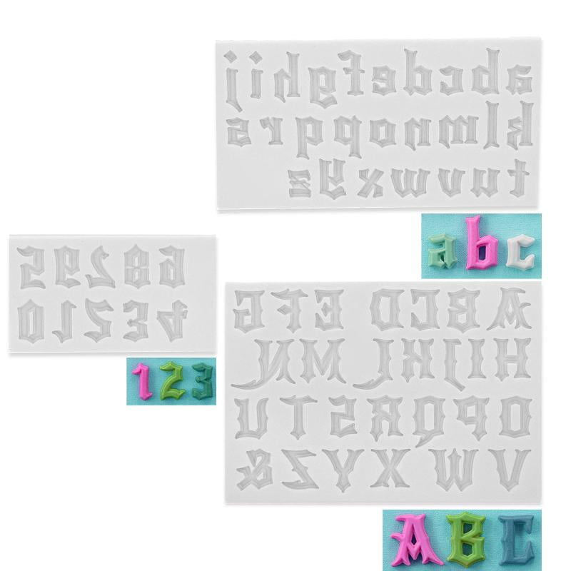 Gothic Font Letters Numbers Keychain Epoxy Resin Mold Handmade Alphabet Mould - Walmart.com