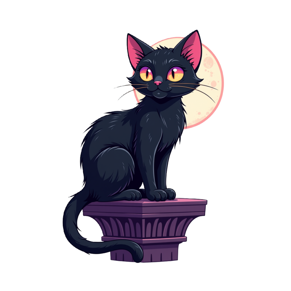 Gothic Fridge Magnet Cat Refrigerator Magnet Mysterious Magnetic ...