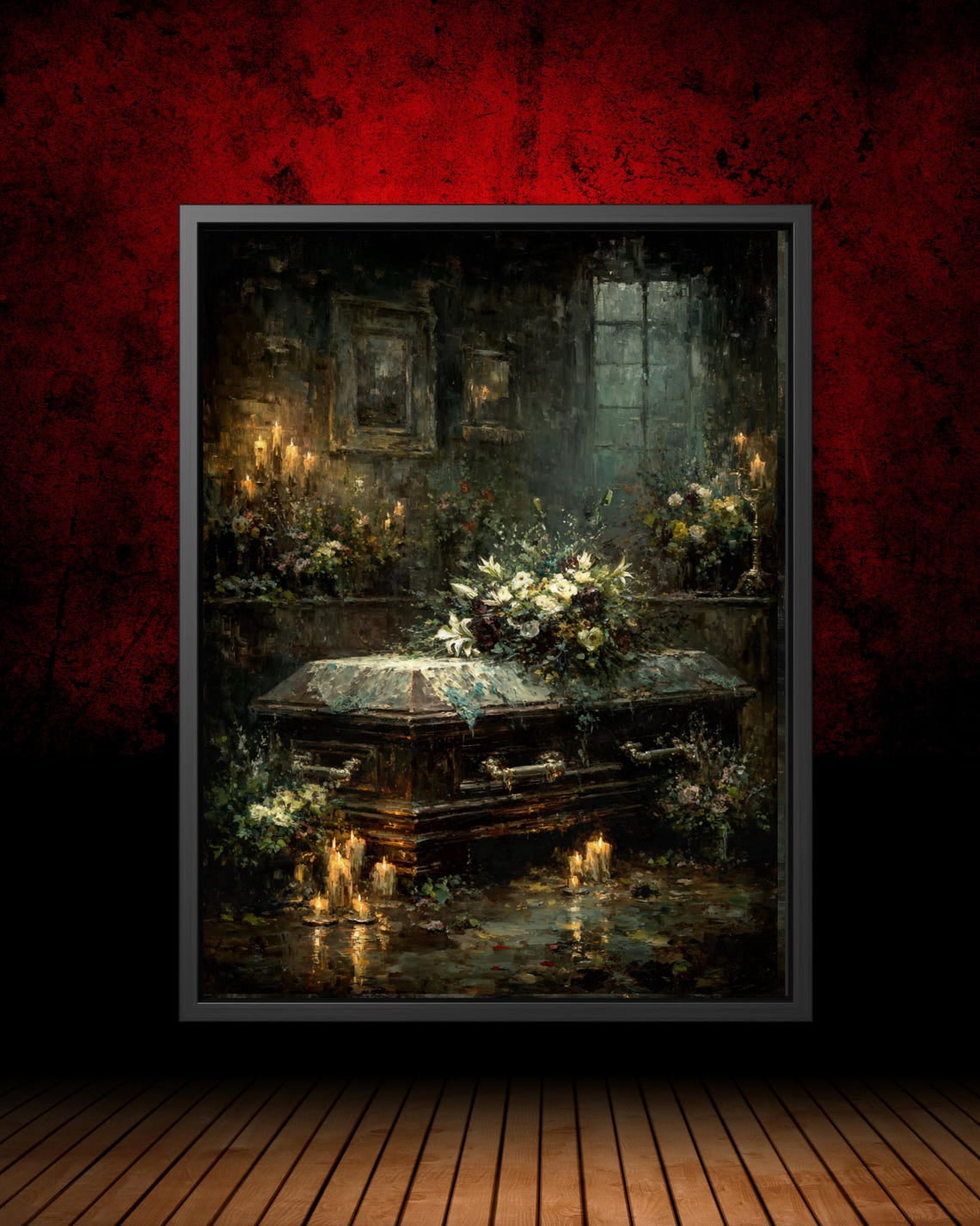 Gothic Funeral Coffin Art Poster, Dark Academia Baroque Wall Decor ...