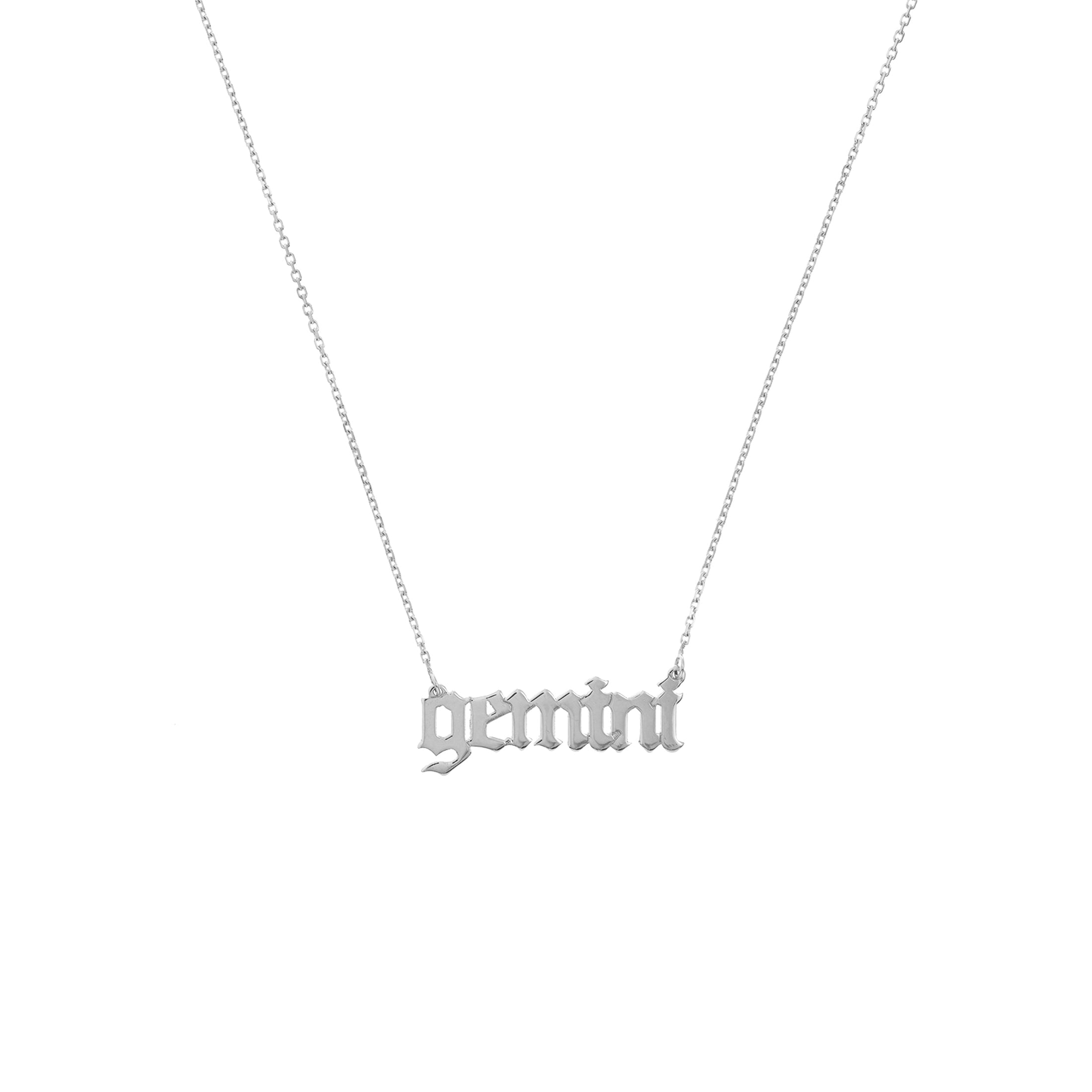Gothic Gemini Nameplate Necklace - Walmart.com