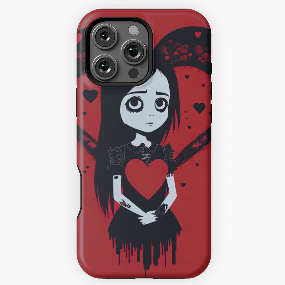 Gothic Girl Dark Emo Aesthetic Style Phone Case for iPhone 16 15 14 13 ...