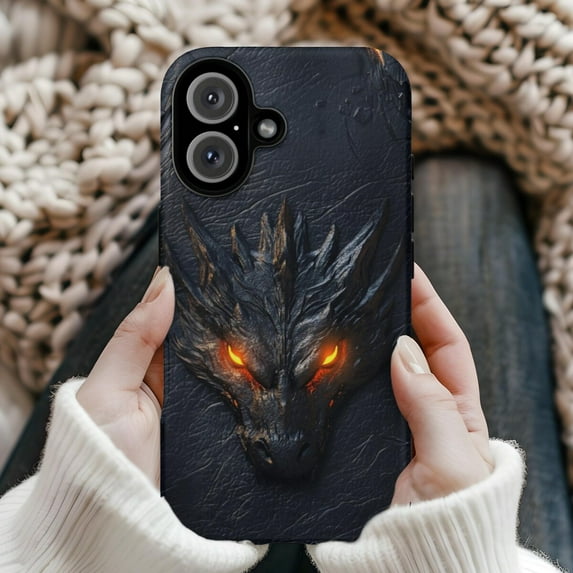 Gothic Glowing Eyes Dragon Phone Case with a Mythical Fantasy Creature ...
