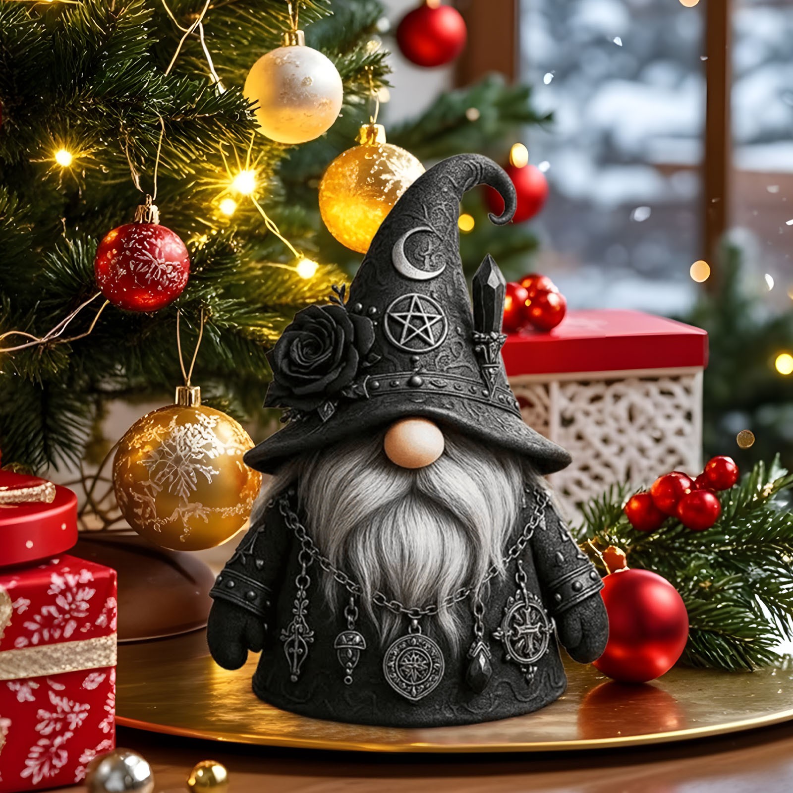 Gothic Gnome Decorative Statue, Dark Fantasy Garden Ornament, Weather ...