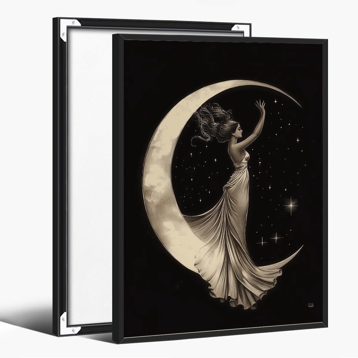 Gothic Goddesses Wall Art The Beautiful Lady of the Moon Dark Academia ...