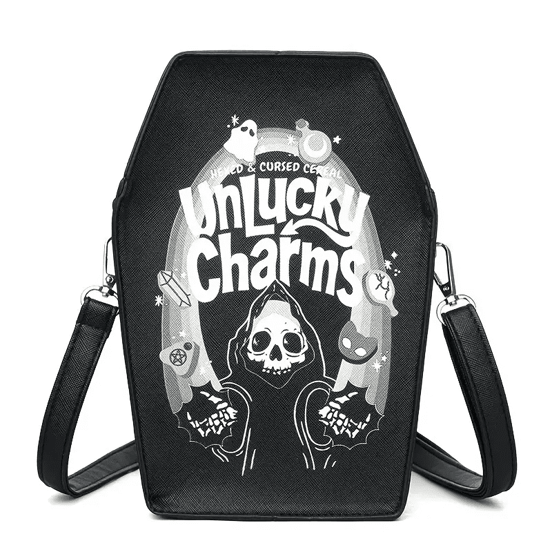 Gothic Goth Emo Lucky Charms Coffin Crossbody Bag Purse - Walmart.com