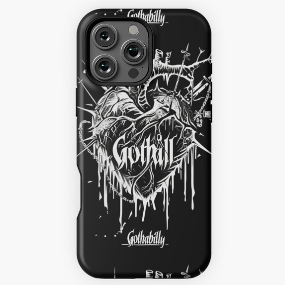 Gothic Gothabilly Heart Dark Art Phone Case for iPhone 16 15 14 13 12 ...