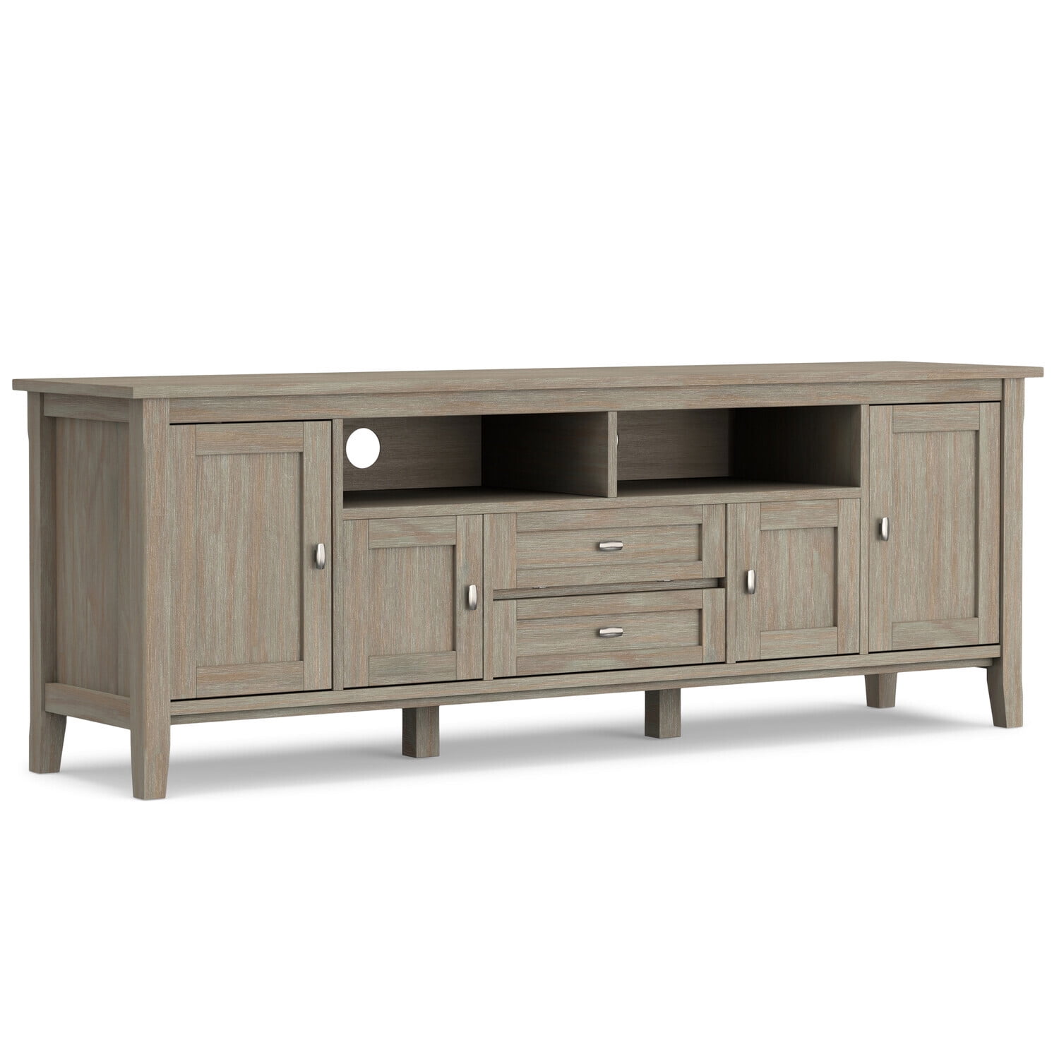 Gothic Grandeur Warm Shaker SOLID WOOD Wide Transitional TV Media Stand ...