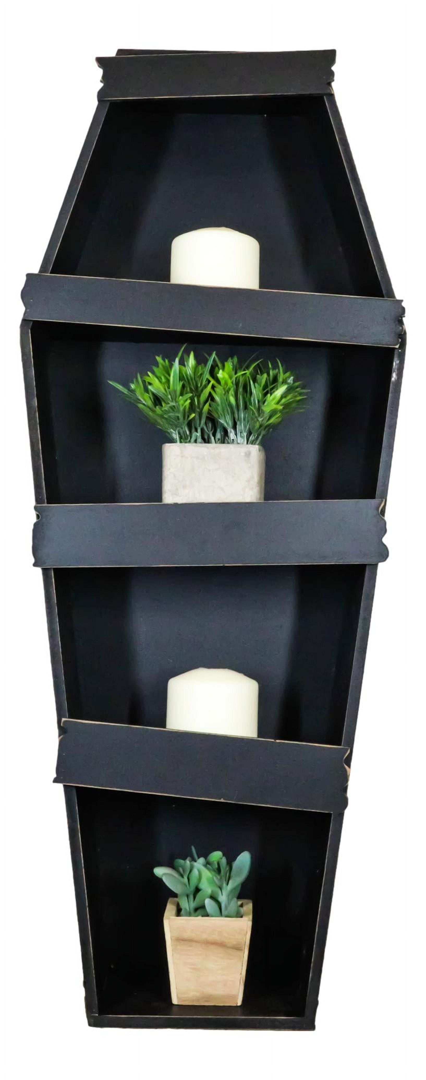 Gothic Graveyard Light Duty Black Coffin Casket Cabinet Shelving Wall ...