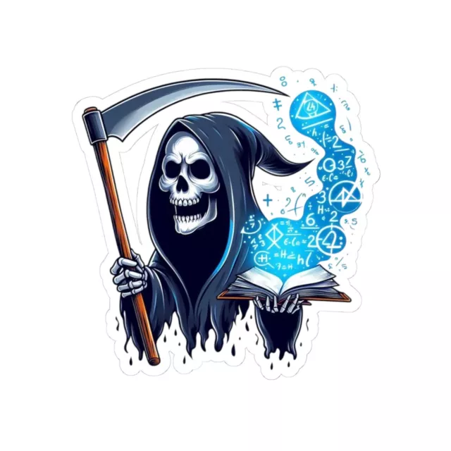 Gothic Grim Reaper Book Of Knowledge Stickers Dark Aesthetic Decor ...