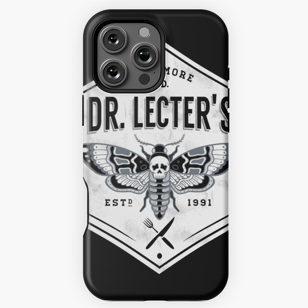 Gothic Grims Head Moth Horror Art Phone Case for iPhone 16 15 14 13 12 ...