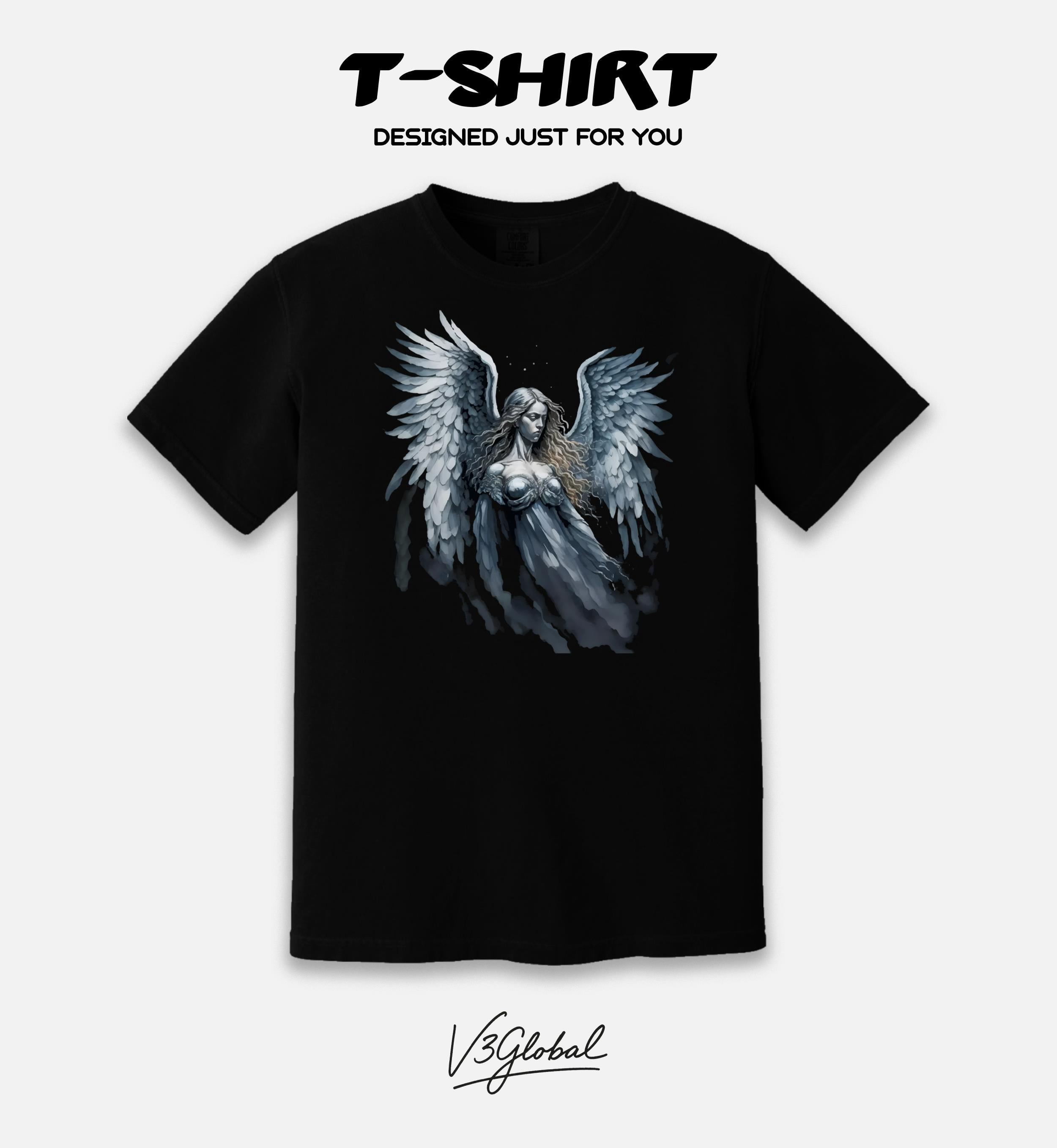 Gothic Guardian Angel Art Comfort Color T-Shirt, for men & women, up to ...