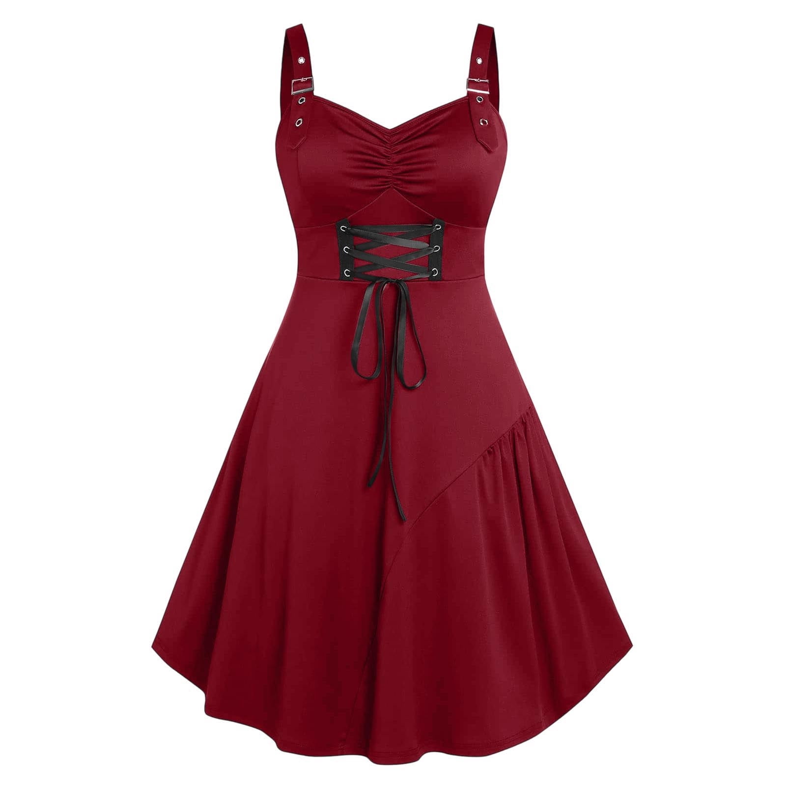 Gothic Halloween Dress for Women Vampire Costume Sleeveless V Neck Maxi ...