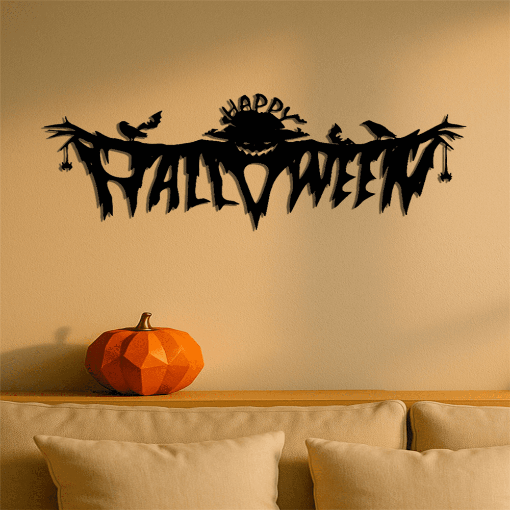 Gothic Halloween Metal Wall Art Decor for Living Room Bedroom Spooky ...