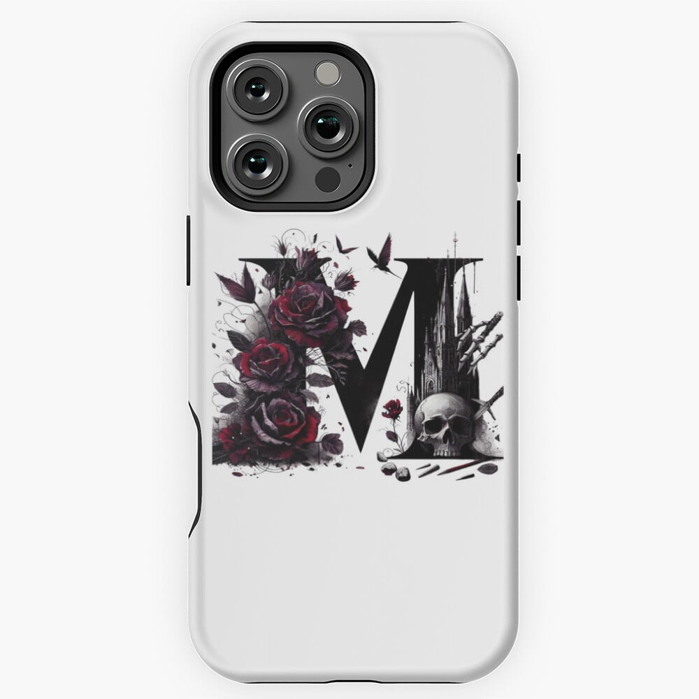 Gothic Halloween Skeleton and Roses M Phone Case for iPhone 16 15 14 13 ...