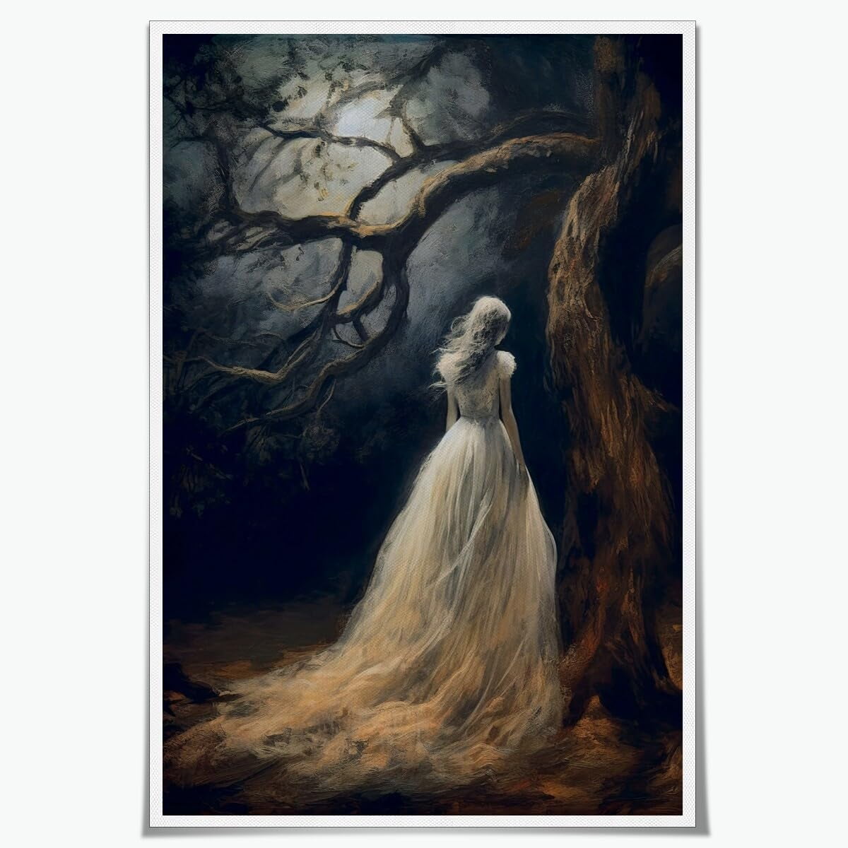 Gothic Home Wall Art The lost lady of the forest Dark Academia Art ...