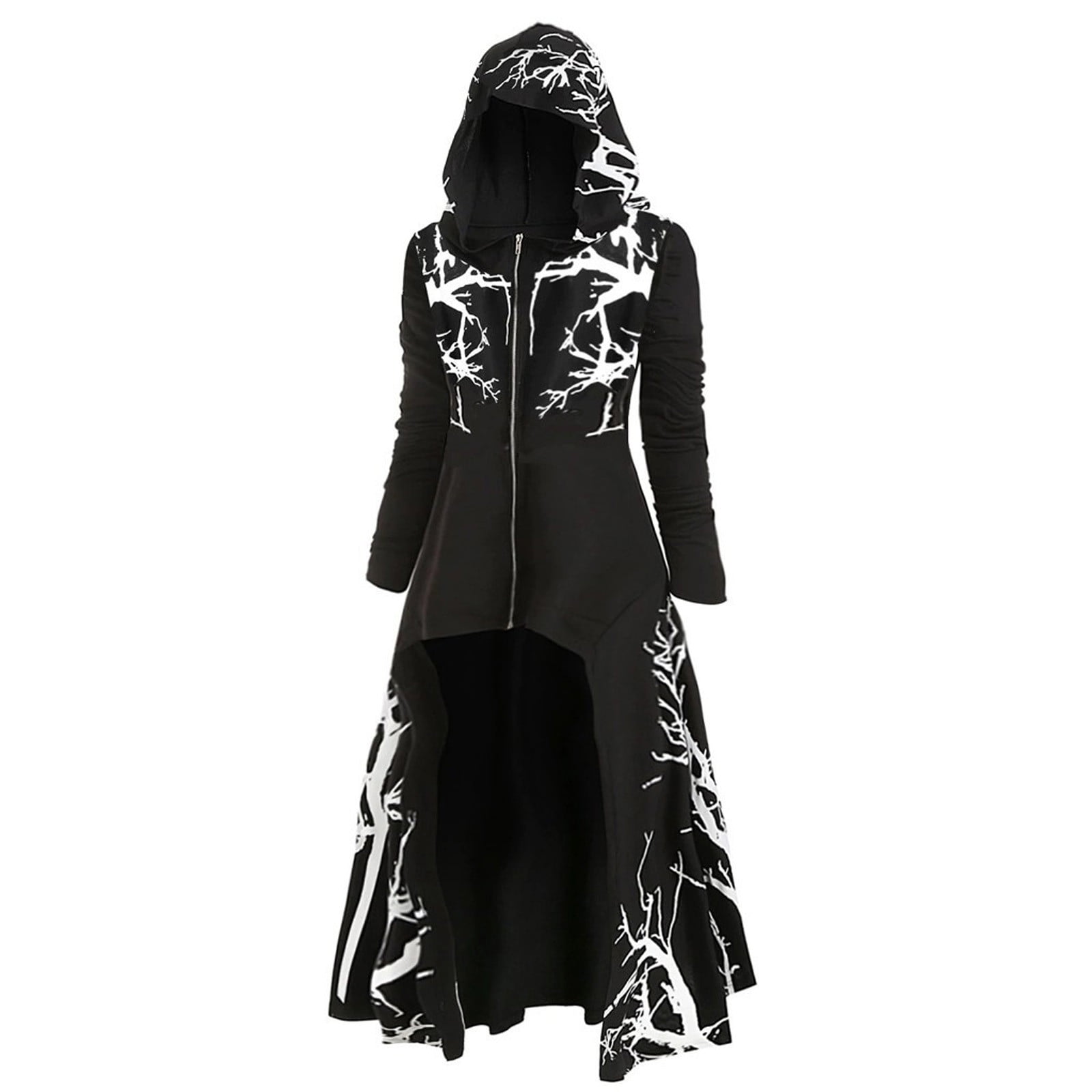 Gothic Hooded Cloak for Women Steampunk Long Sleeve Sweatshirt ...