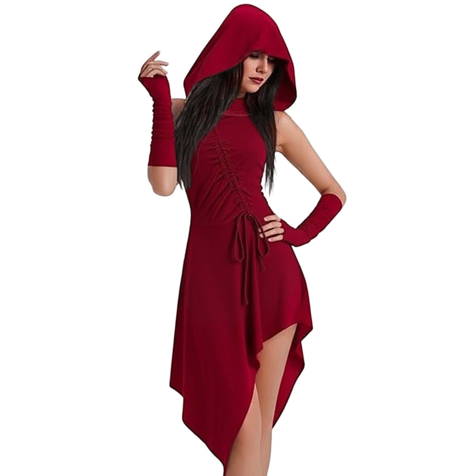 Gothic Hooded Dress For Halloween Cosplay Party Performance Elegant ...