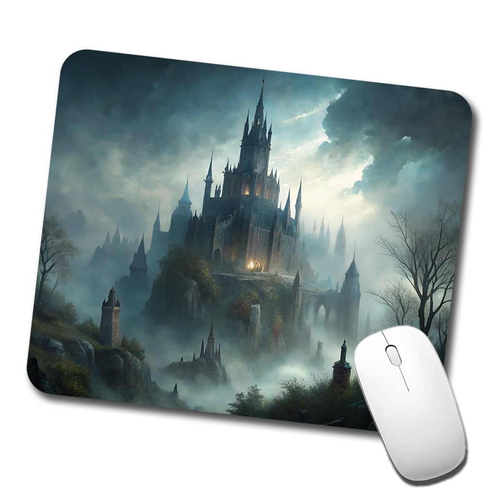 Gothic Horror Castle Mouse Pad Low Profile Gaming Mat: PC Gaming ...