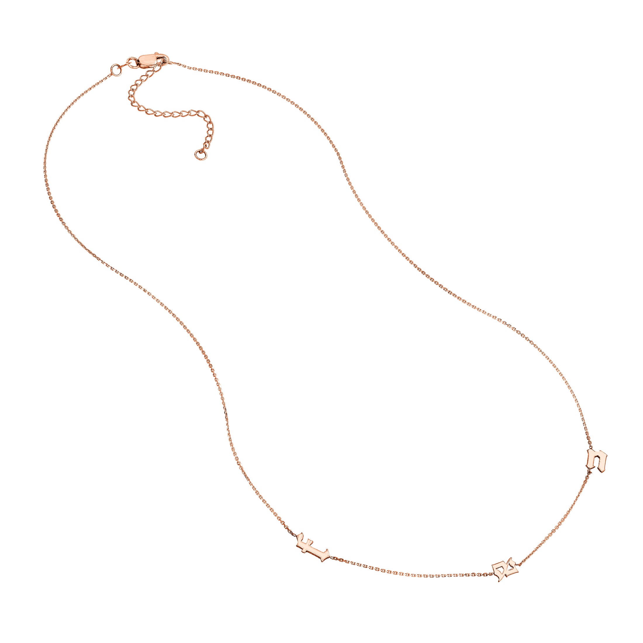 Gothic Initials Station Necklace - Walmart.com