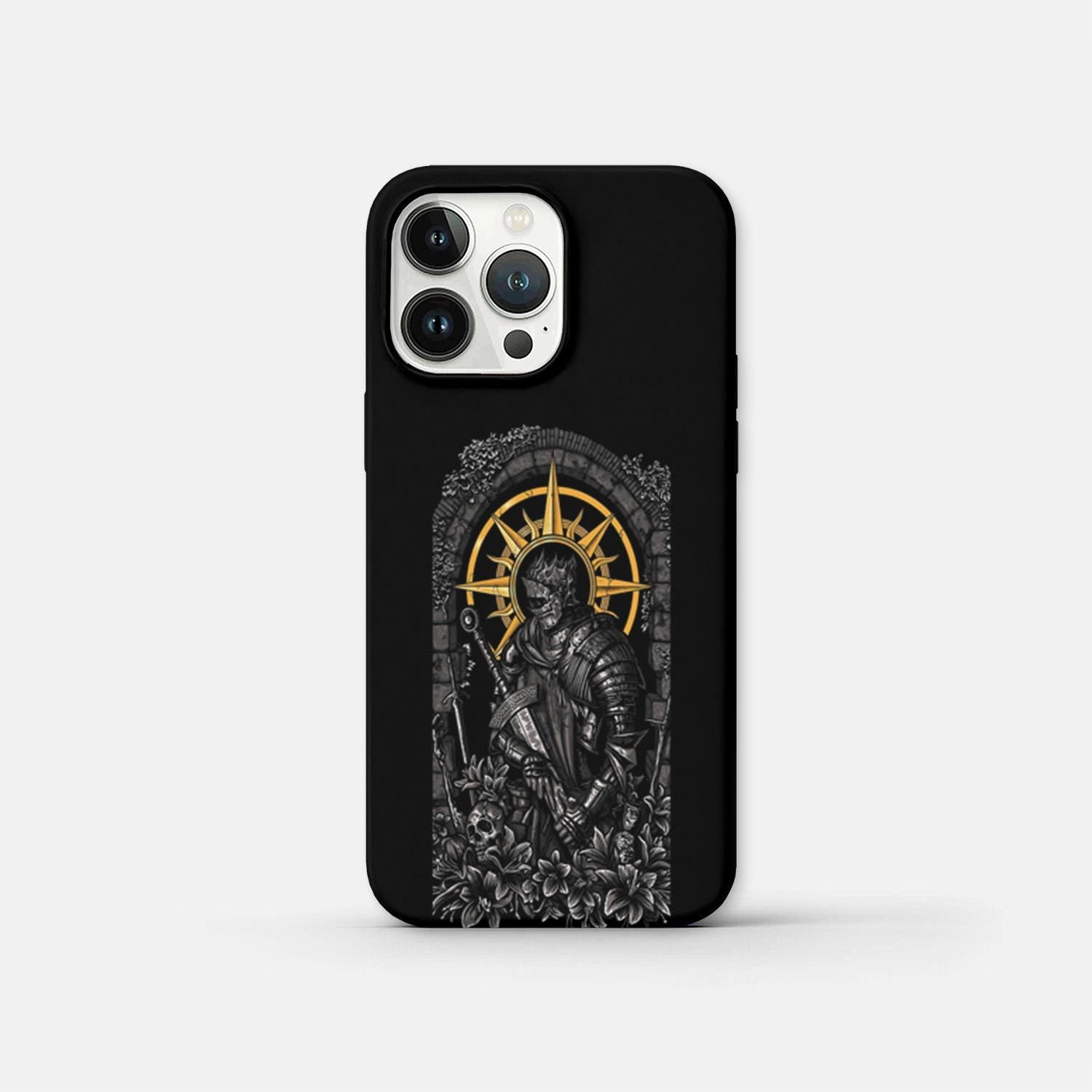 Gothic Knight Phone Case with Medieval Warrior Armor Art 17 to 11 Pro ...