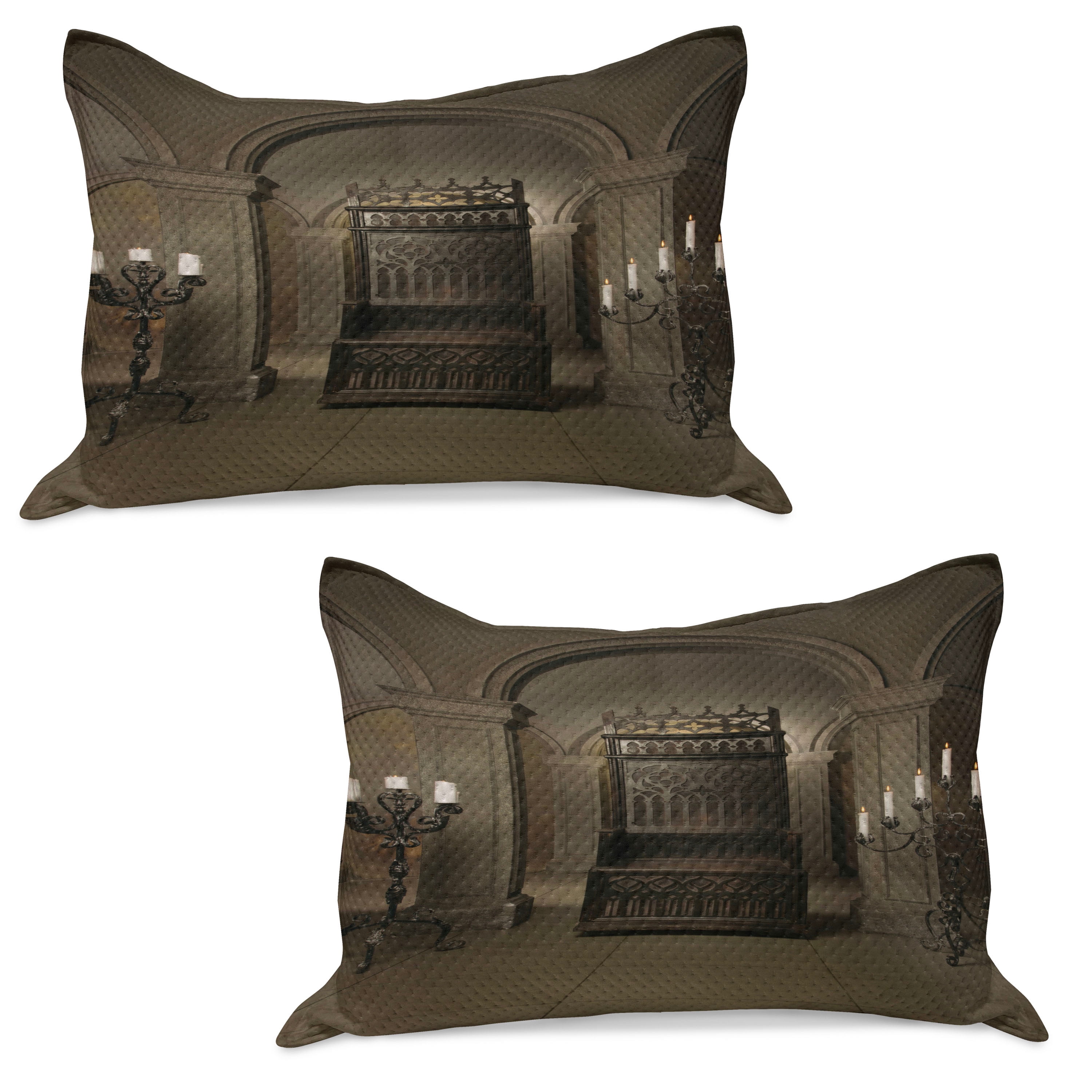 Gothic Knitted Quilt Pillowcover Set of 2, Royal in Medieval Castle ...