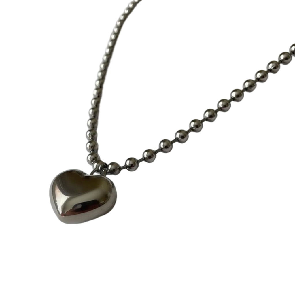 Gothic Korean Chain Necklace for Women Simple Heart Pendant Choker Punk ...