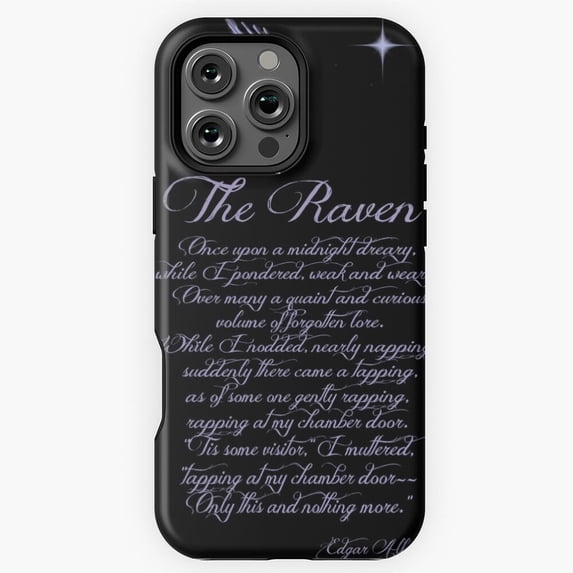 Gothic Literature Raven Bird Art Dark iPhone 11 12 13 14 15 16 17 Pro ...