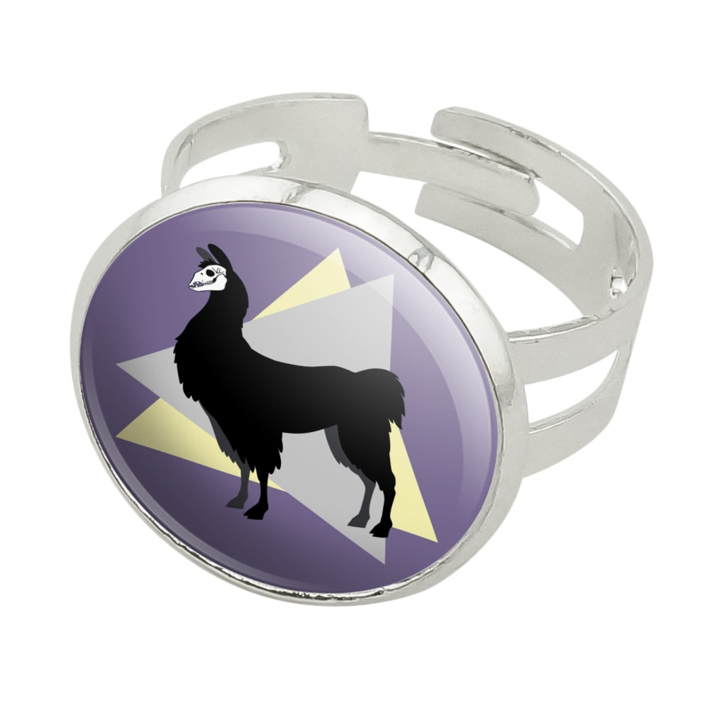 Gothic Llama Silver Plated Adjustable Novelty Ring - Walmart.com