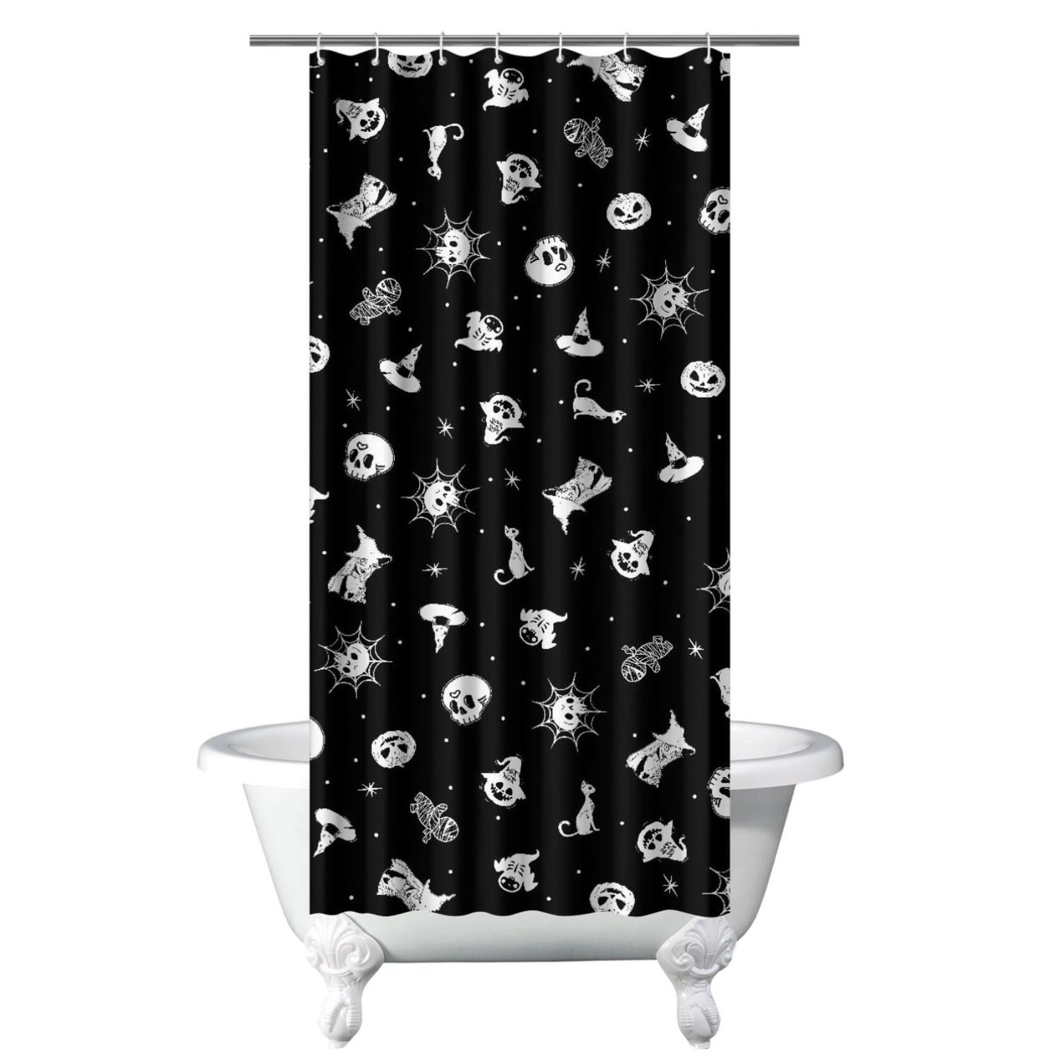 Gothic Lunar Shower Curtain - Dark Celestial Constellation & Solar ...