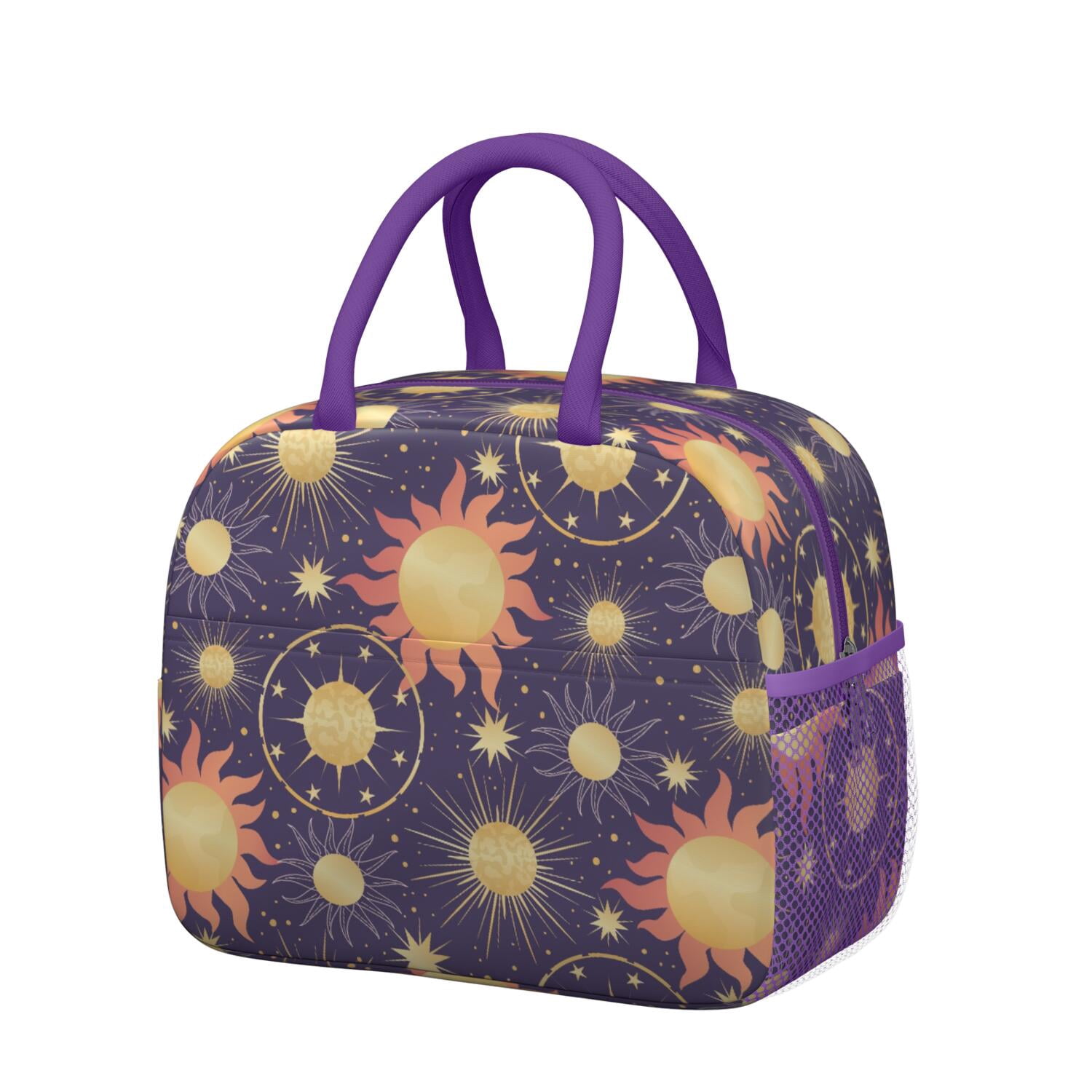Gothic Lunch Tote for Women, Mystical Starry Night Cosmic Astrology ...
