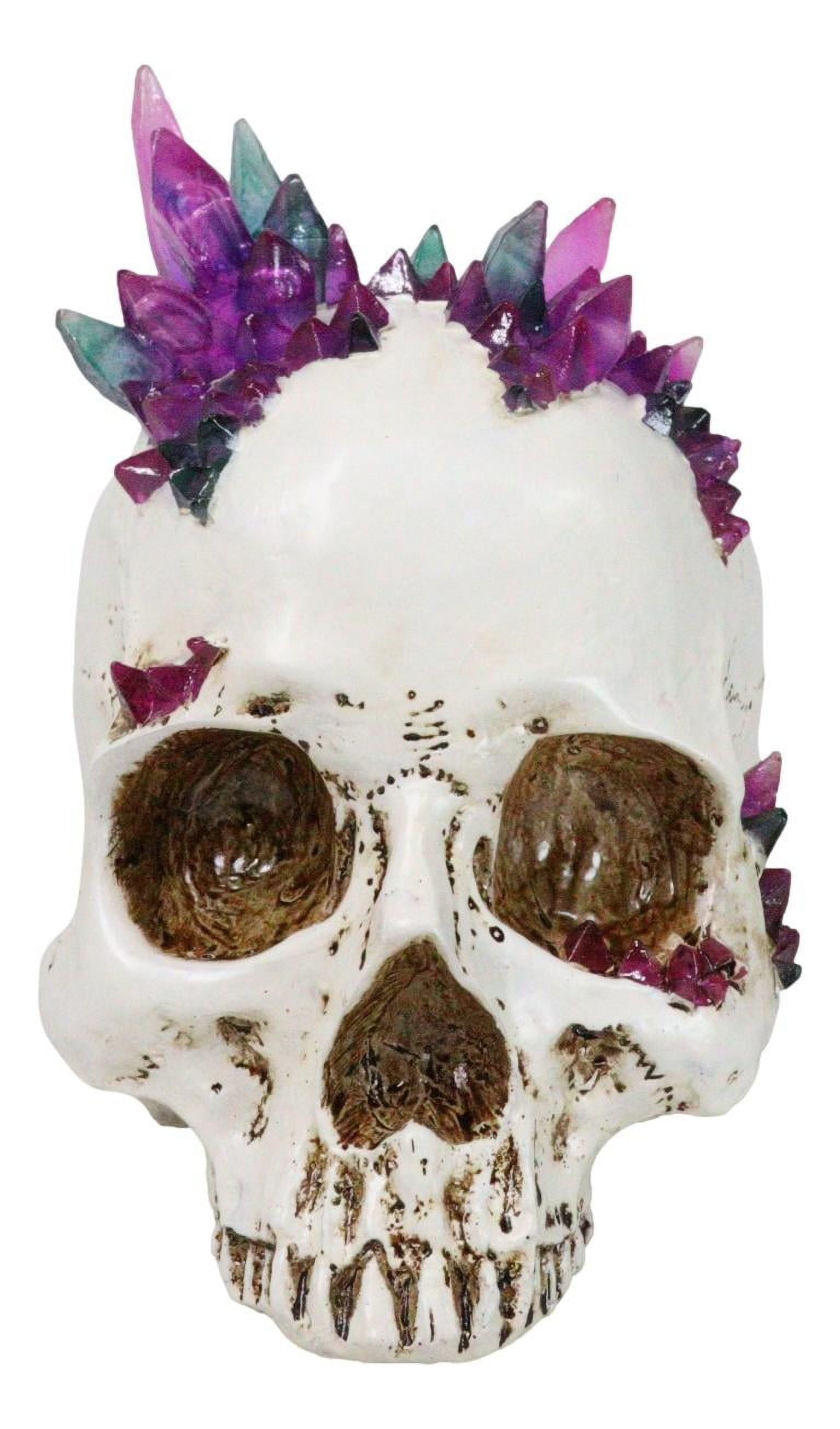 Gothic Macabre Spiky Two Tones Crystal Cavern Mine Cranium Skull Figurine - Walmart.com