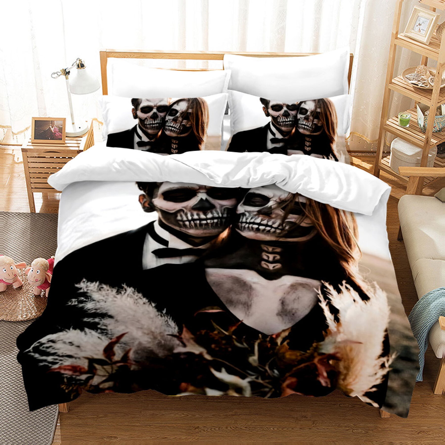 Gothic Makeup Duvet Cover & Pillowcases Set Dark Dramatic Bedding for ...