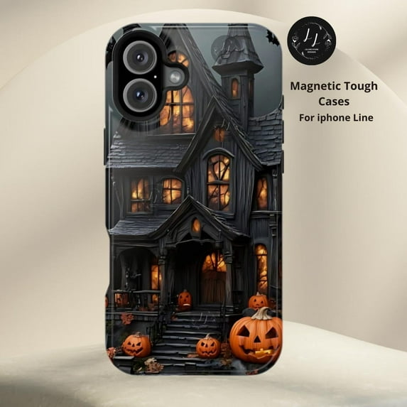 Gothic Mansion Horror Night Vintage Art Case with iPhone 17 to 11 Pro ...