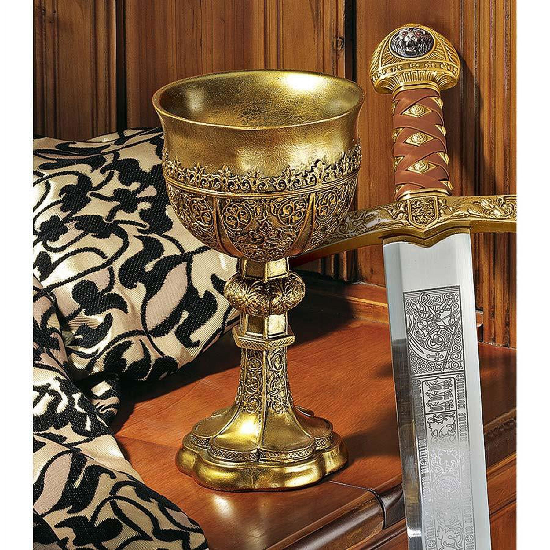Gothic Medieval King Arthurs Golden Wine Chalice Gothic Sculpture ...