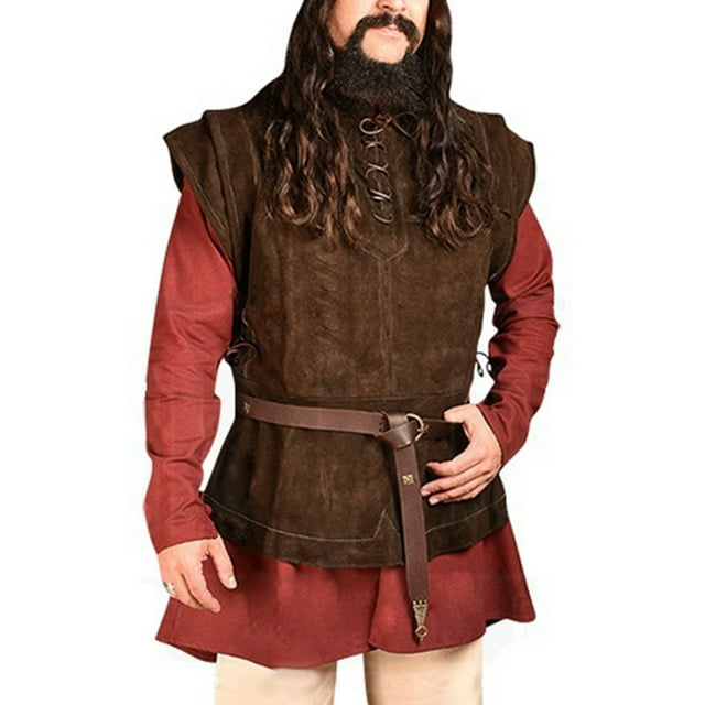 Gothic Men Bandage Pirate Renaissance Waistcoat Vintage Medieval