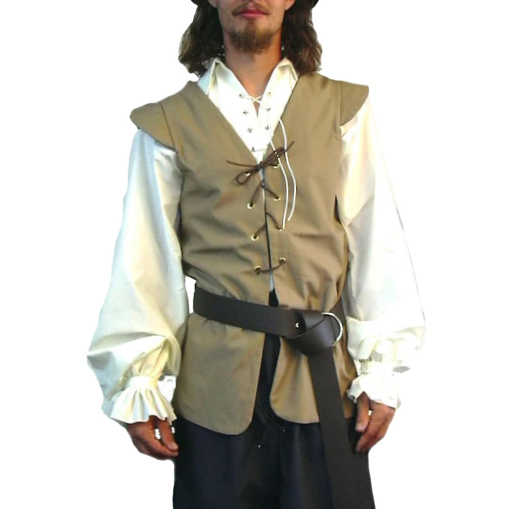 Gothic Men Pirate Renaissance Waistcoat Vintage Bandage Medieval ...