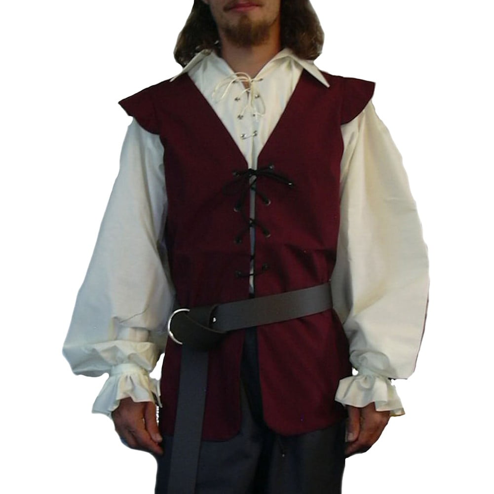 Gothic Men Pirate Renaissance Waistcoat Vintage Bandage Medieval ...