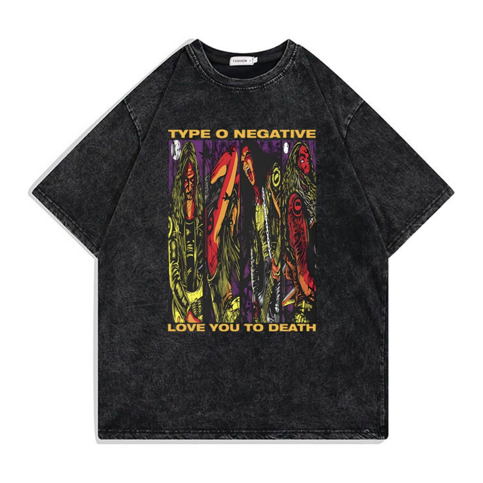 Gothic Metal Band Type O Negative Washed Cotton Shirt Dark Style With ...