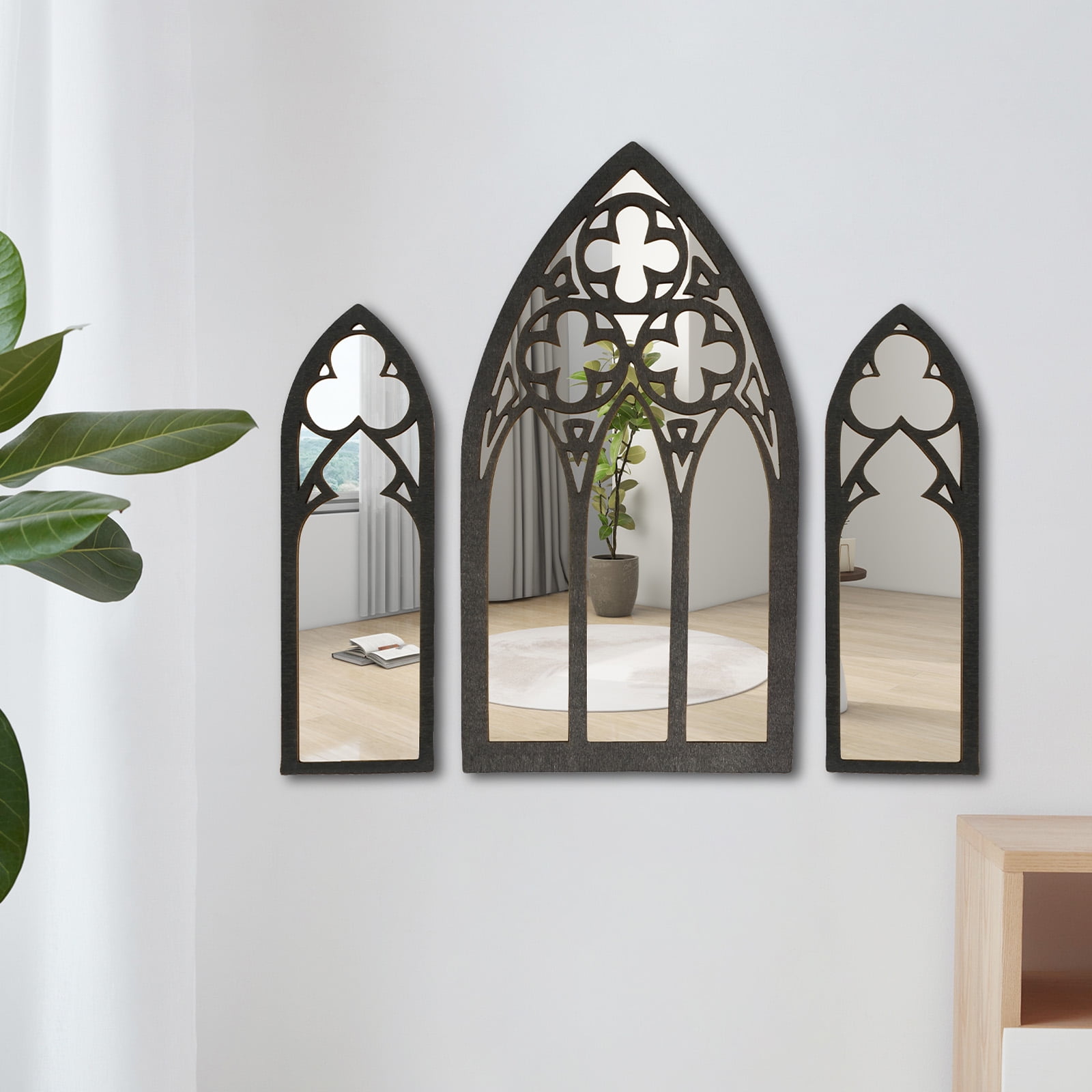 Gothic Mirrors Wall Decor Spooky Gothic Arched Wall Mirrors Vintage ...