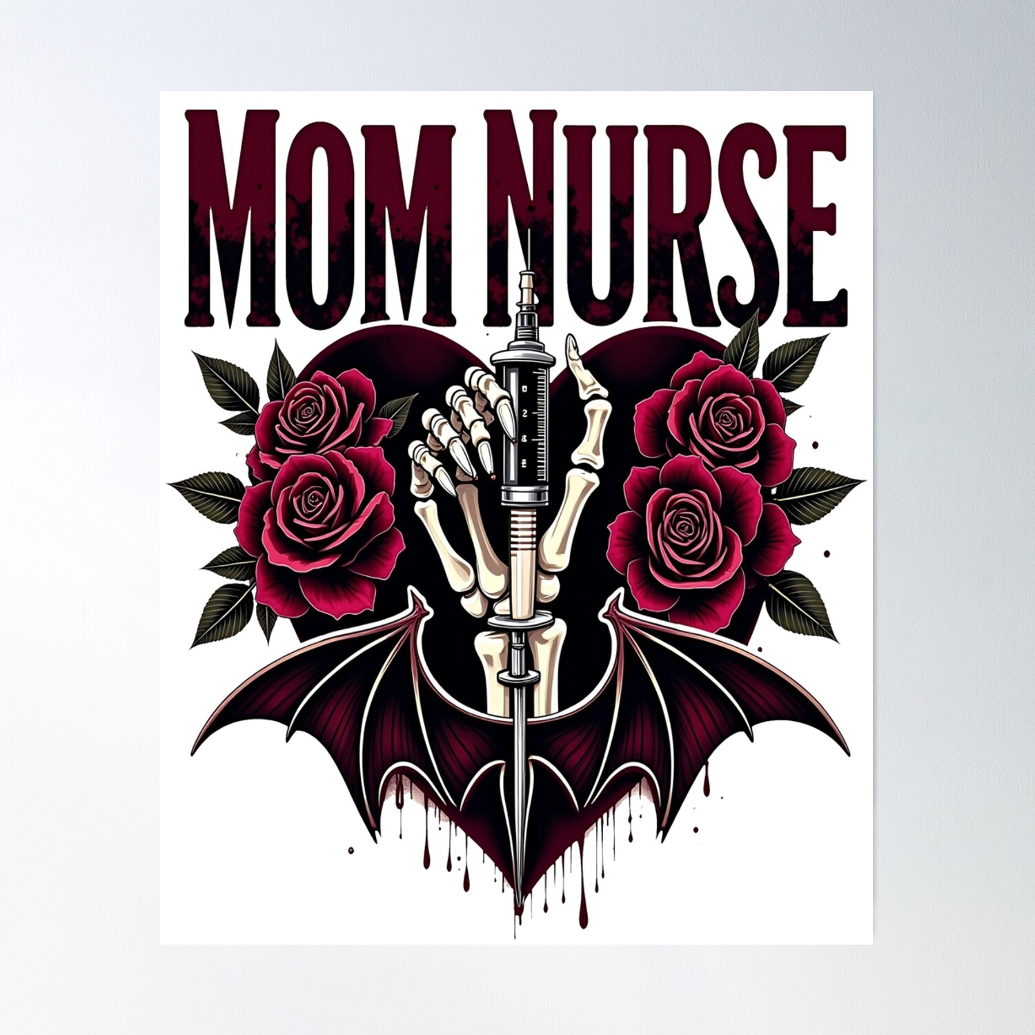 Gothic Mom Nurse Skeleton Tattoo Design Poster Wall Art, Modern Wall ...