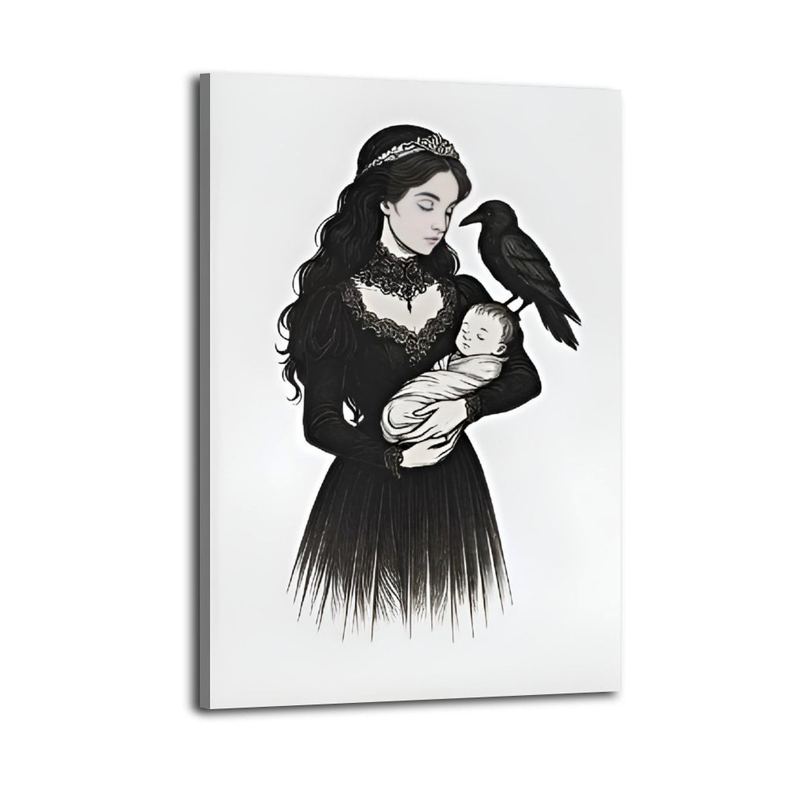 Gothic Mom & Raven Wall Art Witchy Mommy Motherhood Print Poster Great ...