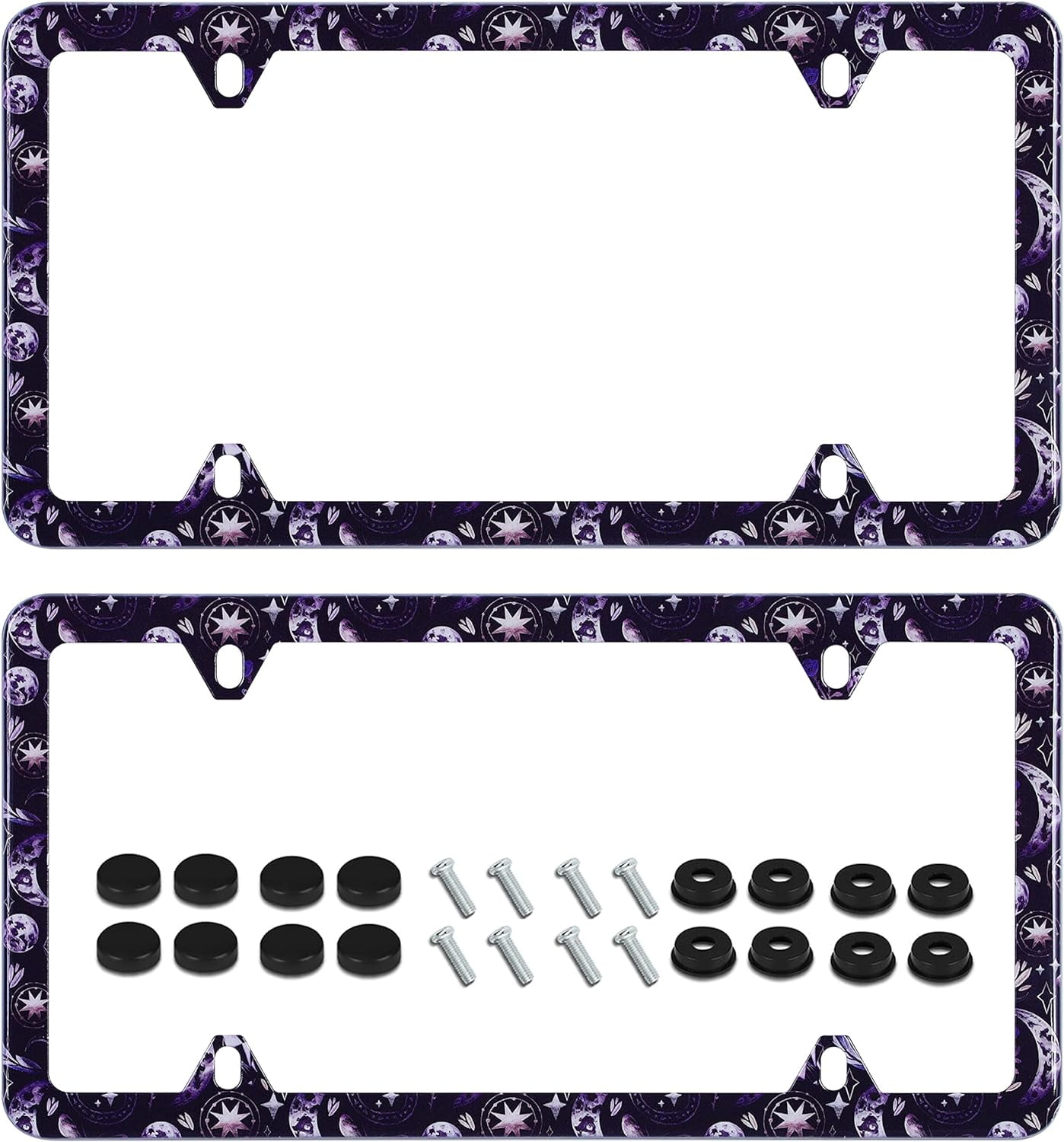 Gothic Moon License Plate Frame 2 Pack Stainless Steel Car Personalized ...